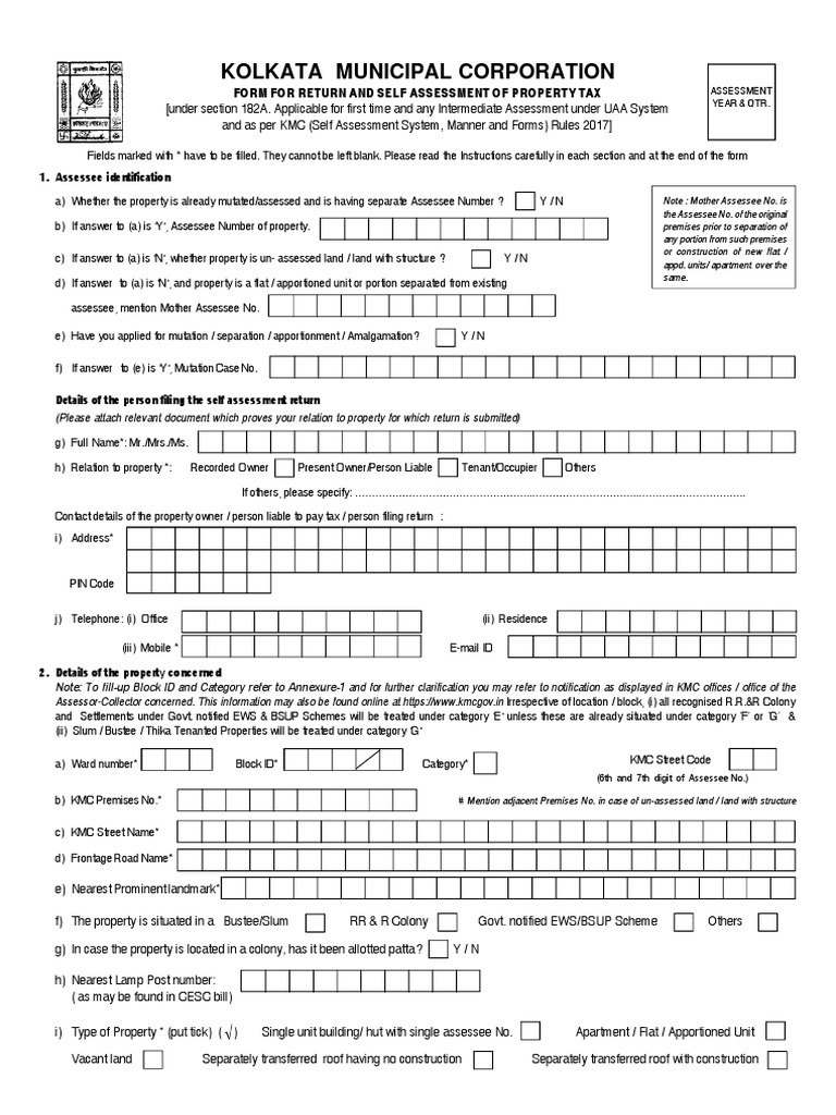 SAF Form PDF | PDF | Leasehold Estate | Property Tax