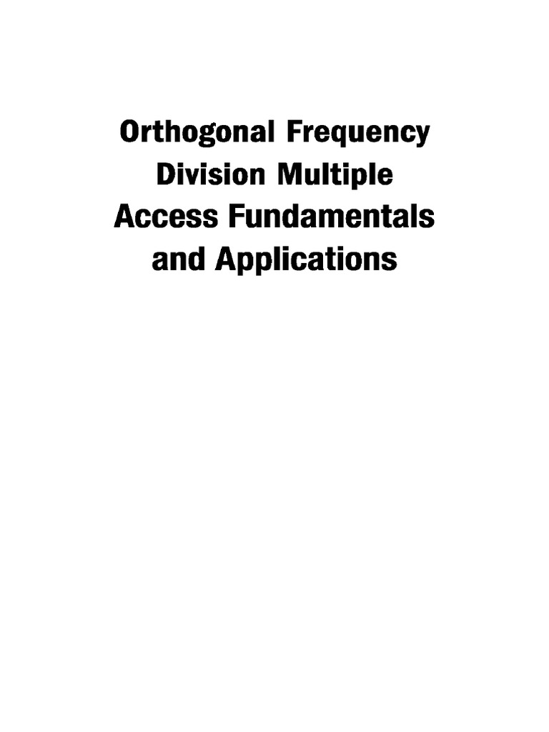 Orthogonal Frequency Division Multiple Access Fundamentals and ...