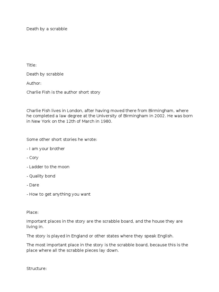 Scrabble Thriller: Death by Words | PDF | Leisure