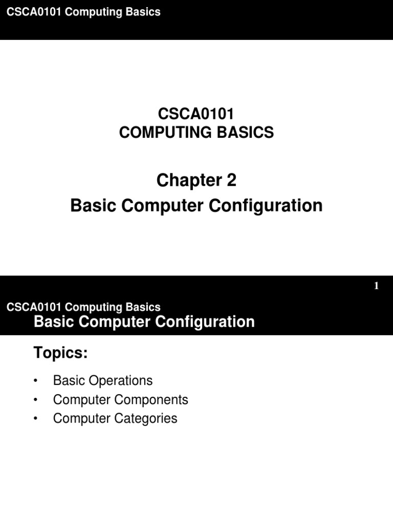Basic Computer Configuration Pdf Download Free Pdf Personal Computers Laptop