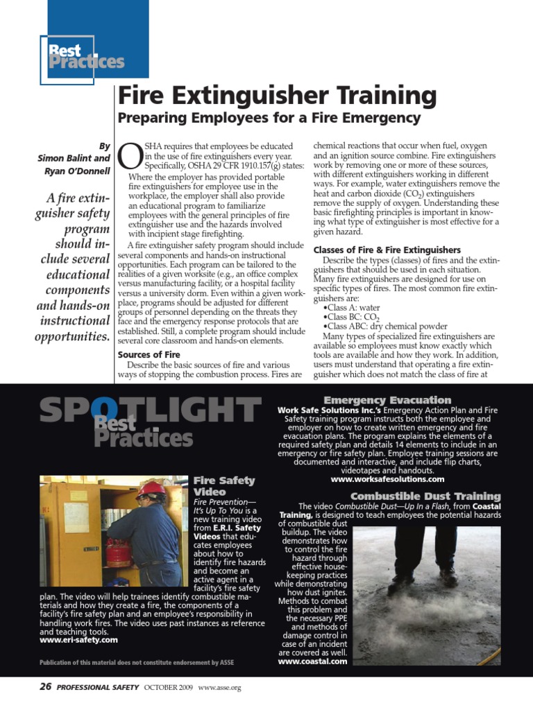 Bullex Nov 09 Fire Extinguisher Training | PDF | Fire Safety | Firefighting