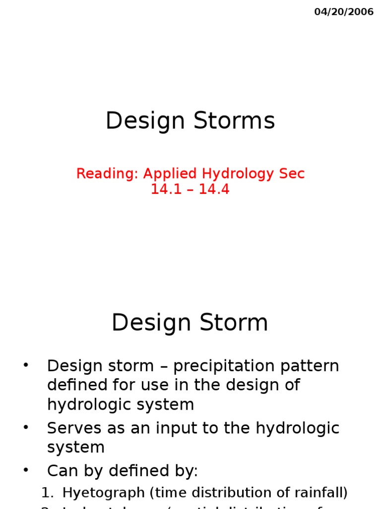 Design Storms | PDF | Flood | Precipitation