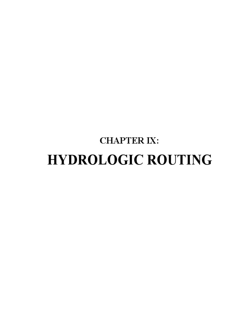 Chapter 9 Hydrologic Routing | PDF | Sanitary Sewer | Water And The ...