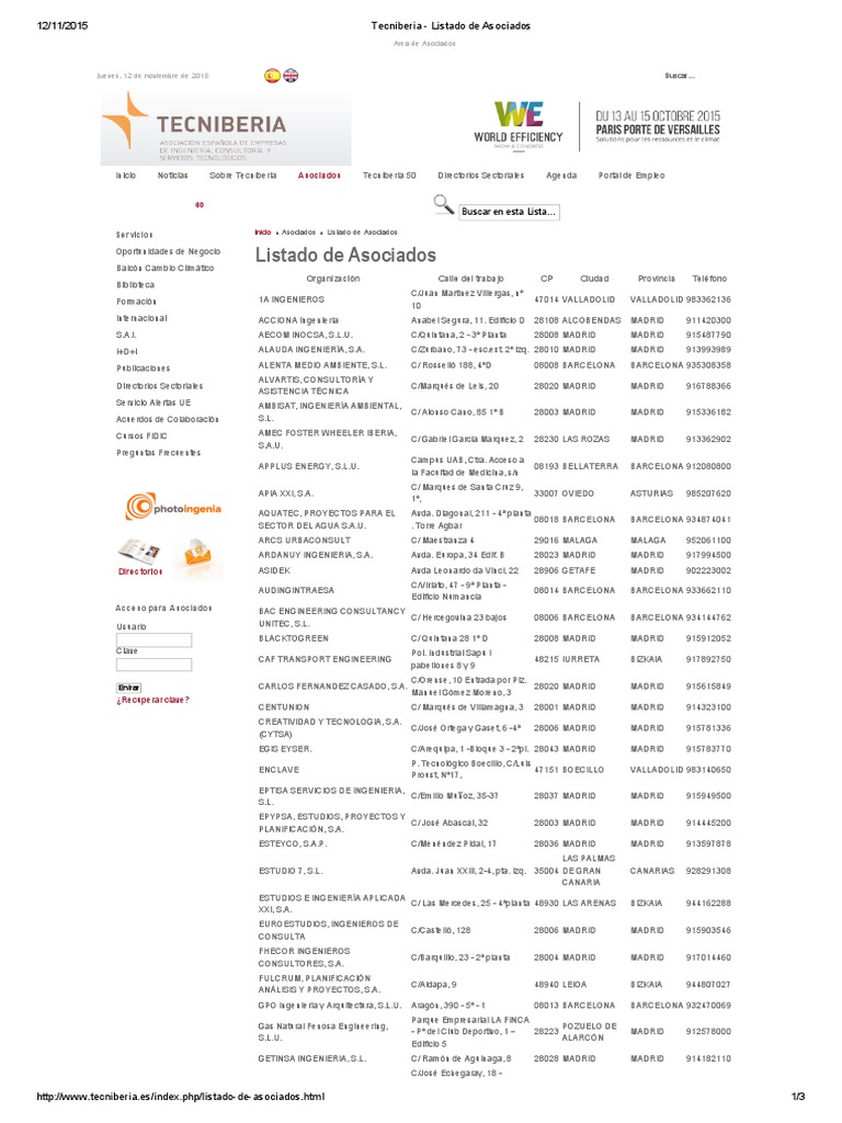 Tecniberia - Listado de Asociados | PDF | Españoles | España