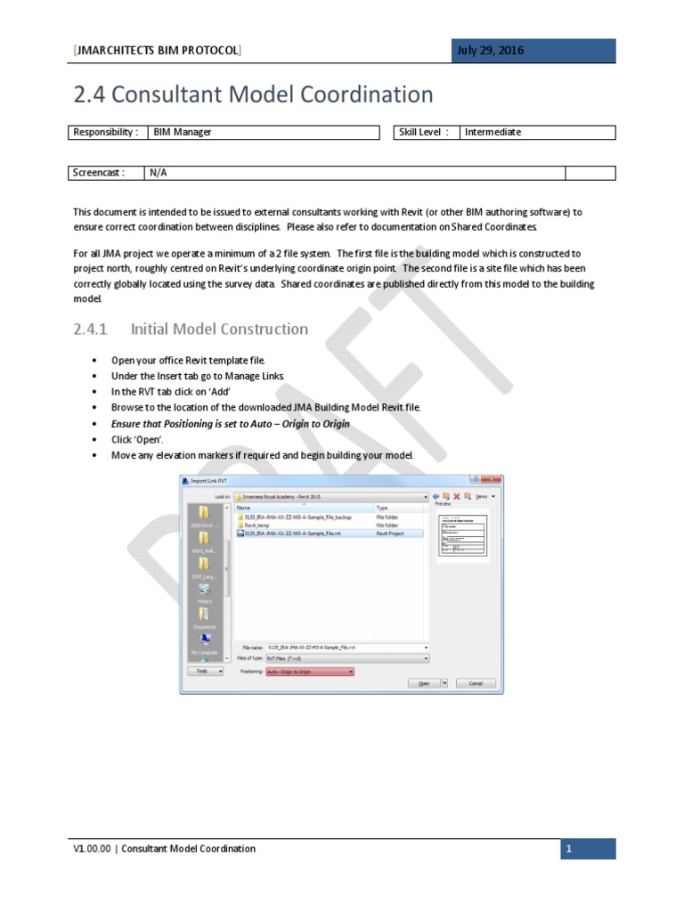 JMA BIM Protocol for Consultant Coordination | PDF | Building ...