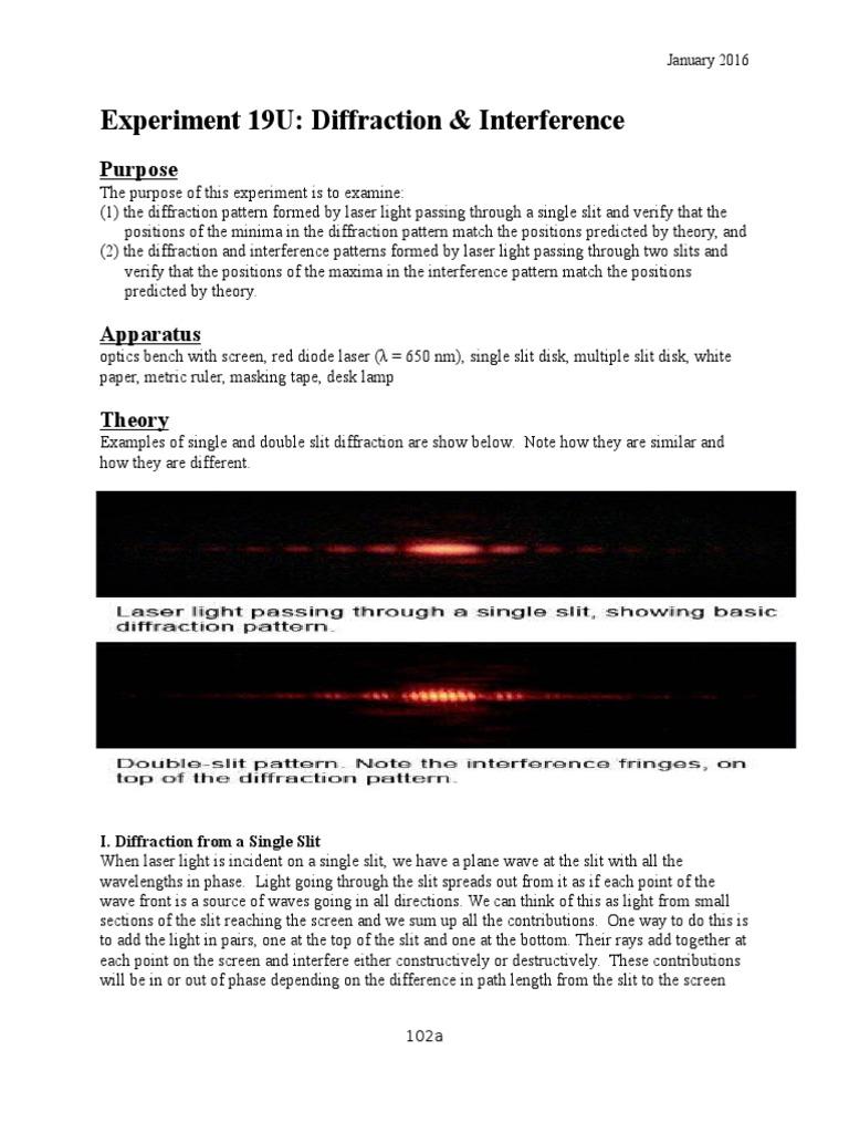 19U Diffraction & Interference | PDF | Diffraction | Interference (Wave Propagation)
