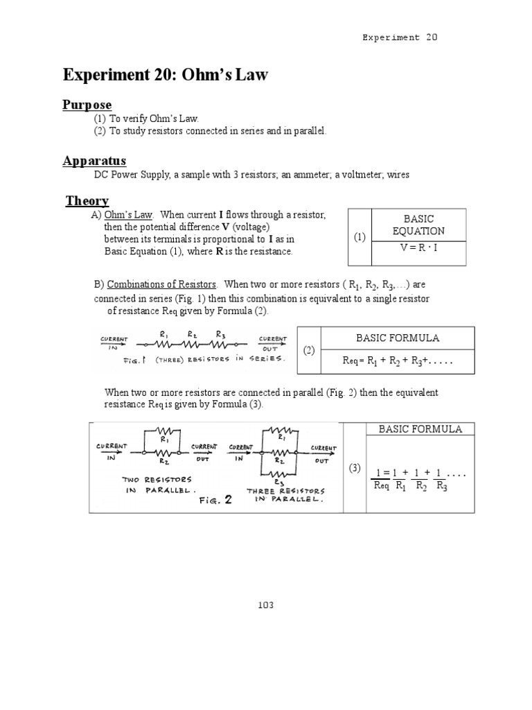 20 Ohms Law | Download Free PDF | Series And Parallel Circuits | Resistor