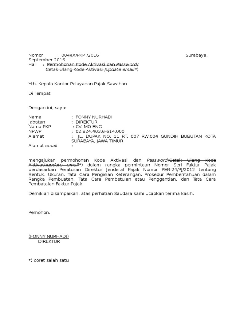 Formulir Utk PKP | PDF