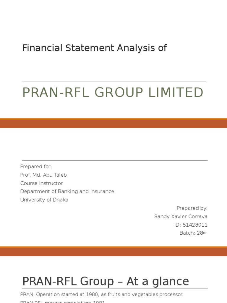 Financial Statement Analysis of PRAN-RFL Group Limited: An Examination of Profitability ...