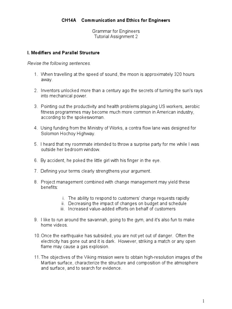 CH14A Grammar Tut2 (For Students) | PDF | Punctuation | Editing