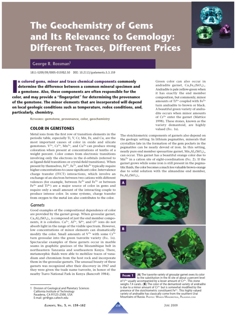 Geochemistry of Gems | PDF | Gemstone | Minerals