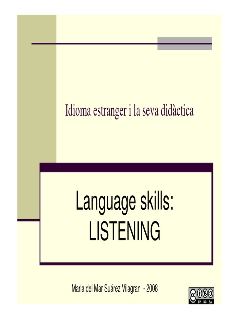 4 Skills Presentation and Listening | PDF | Linguistics | Psychological ...