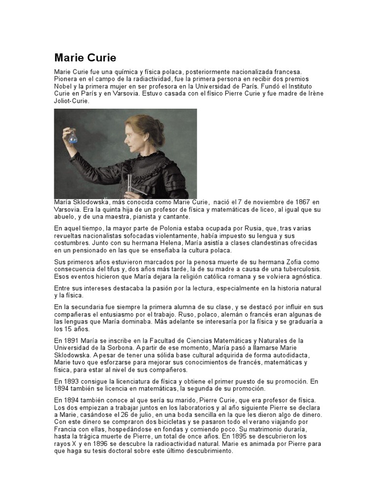 Marie Curie | PDF | Marie Curie | Science