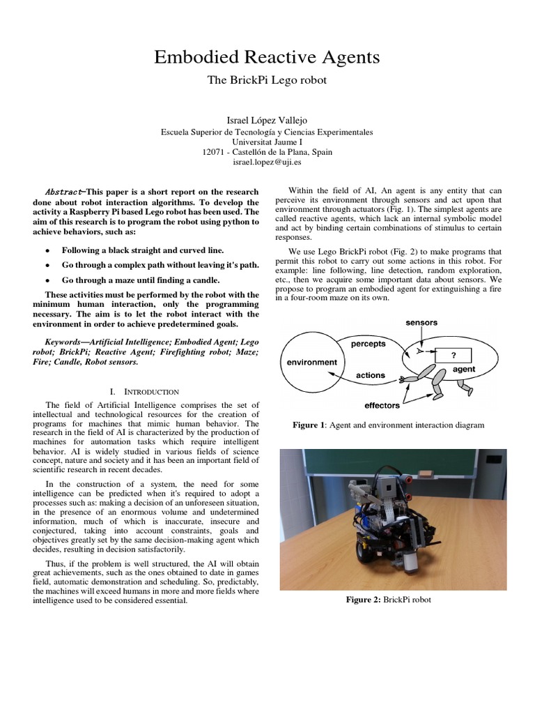 Embodied Reactive Agents | PDF | Artificial Intelligence | Intelligence ...
