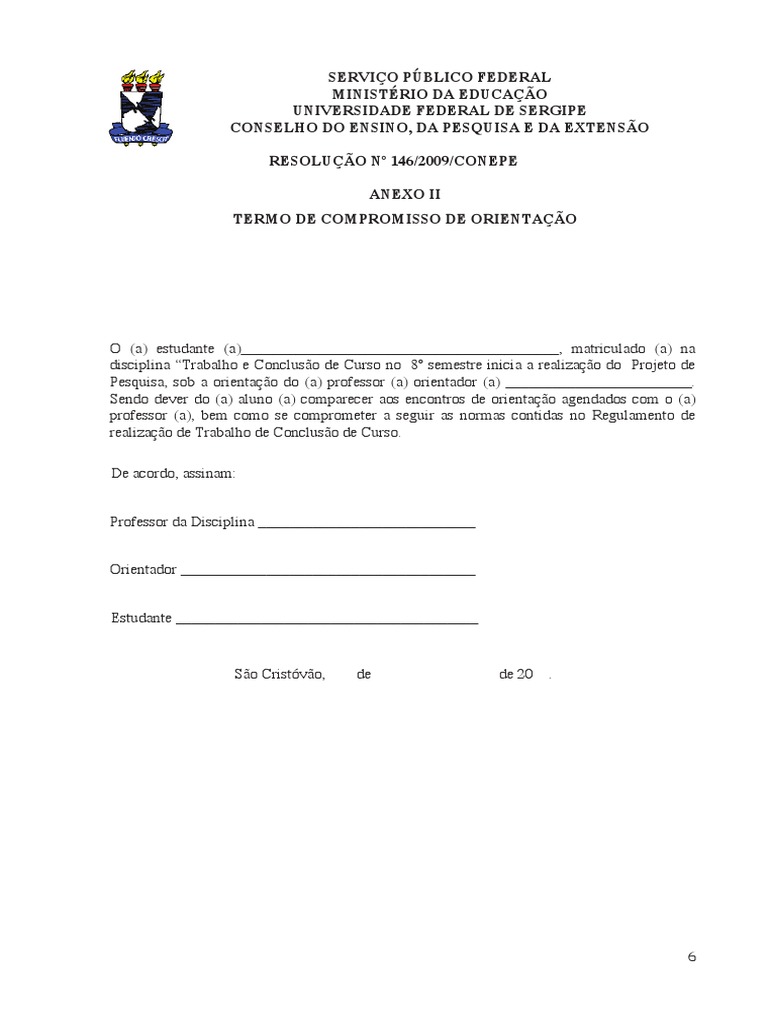 Termo de Compromisso de Orientação - Tcc
