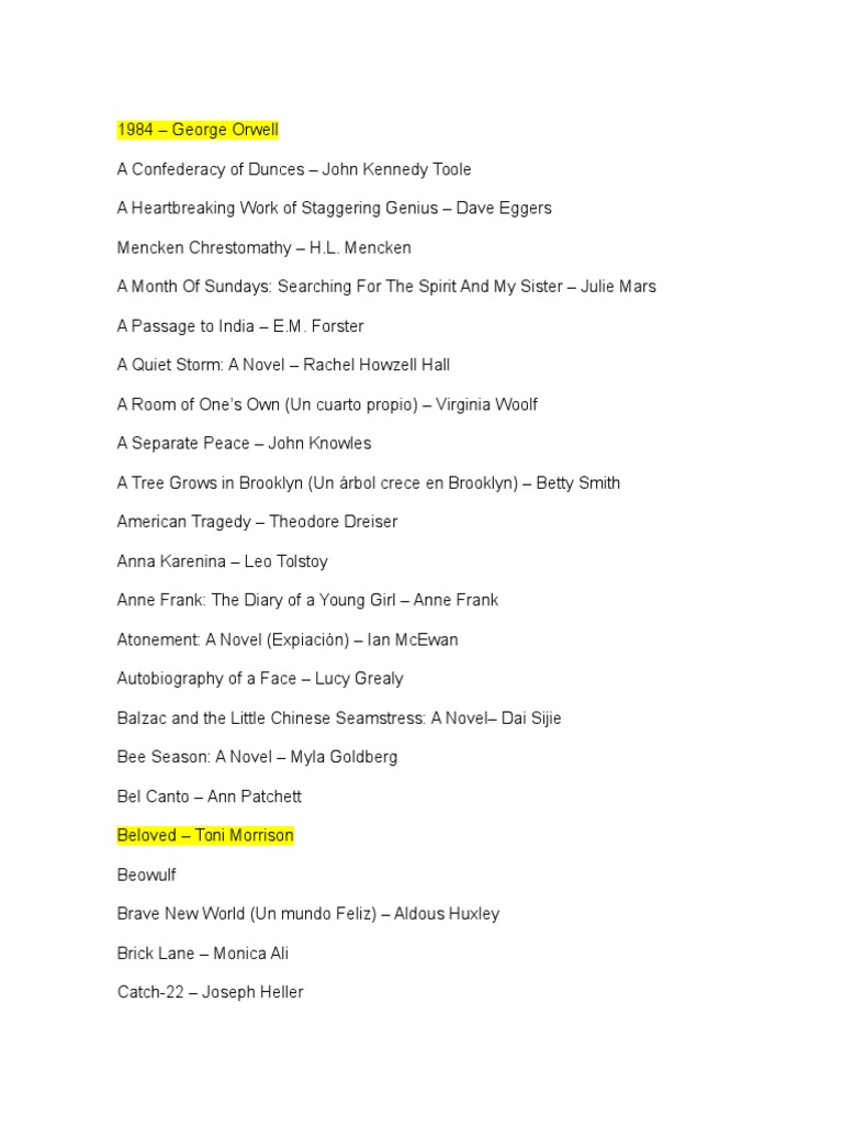 La Lista de Libros de Rory | PDF | Novels | Writers