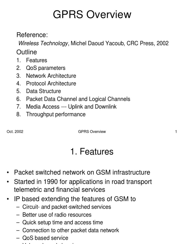GPRS Overview: Reference: Outline | PDF | General Packet Radio Service ...