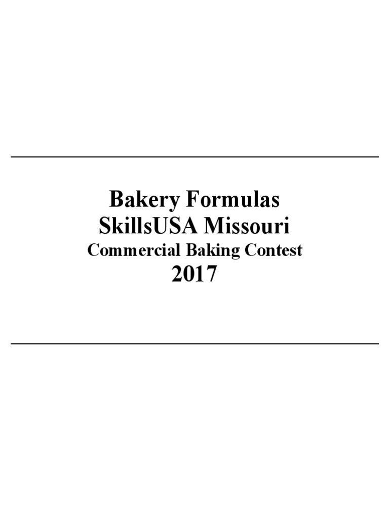 2017 Commercial Baking Formulas | PDF | Baking | Cakes