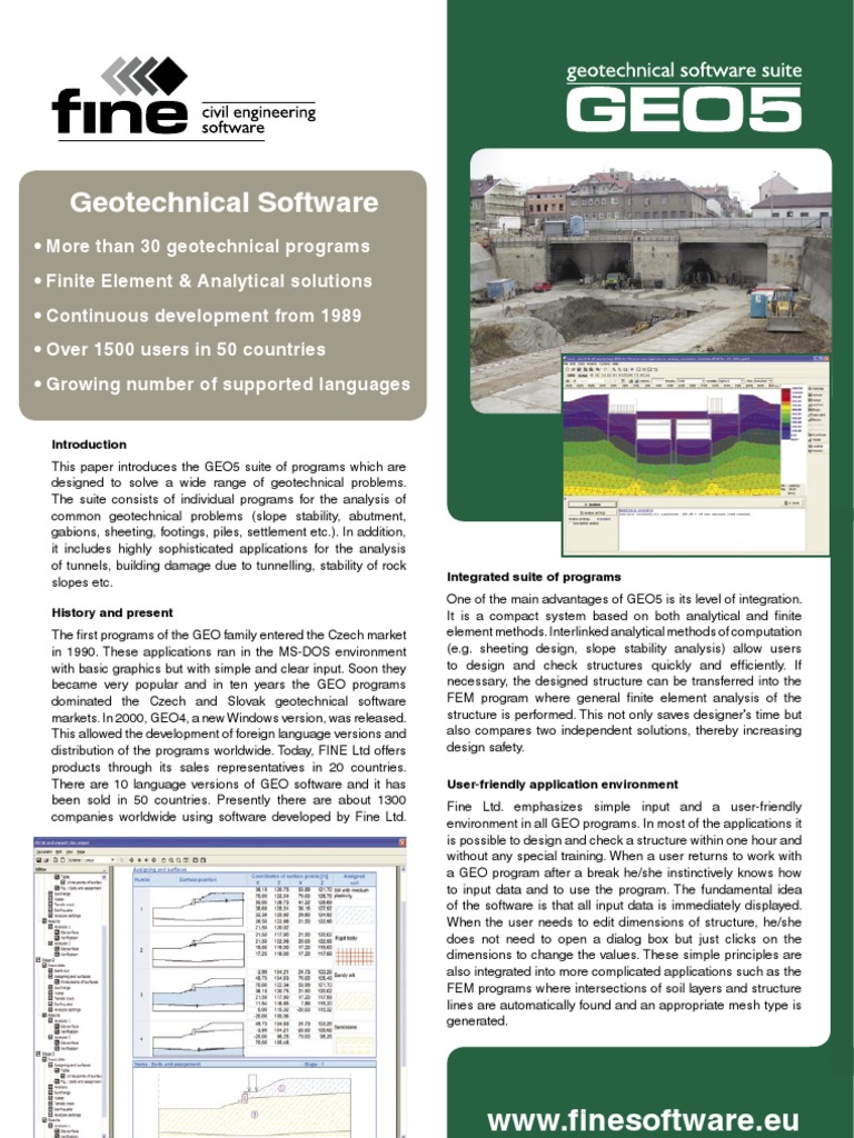 GEO5: Integrated Geotechnical Software | PDF | Finite Element Method ...