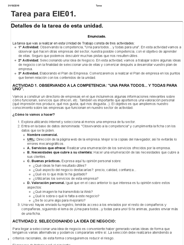 EnunciadoTarea01 EIE | PDF | Bases de datos | Internet