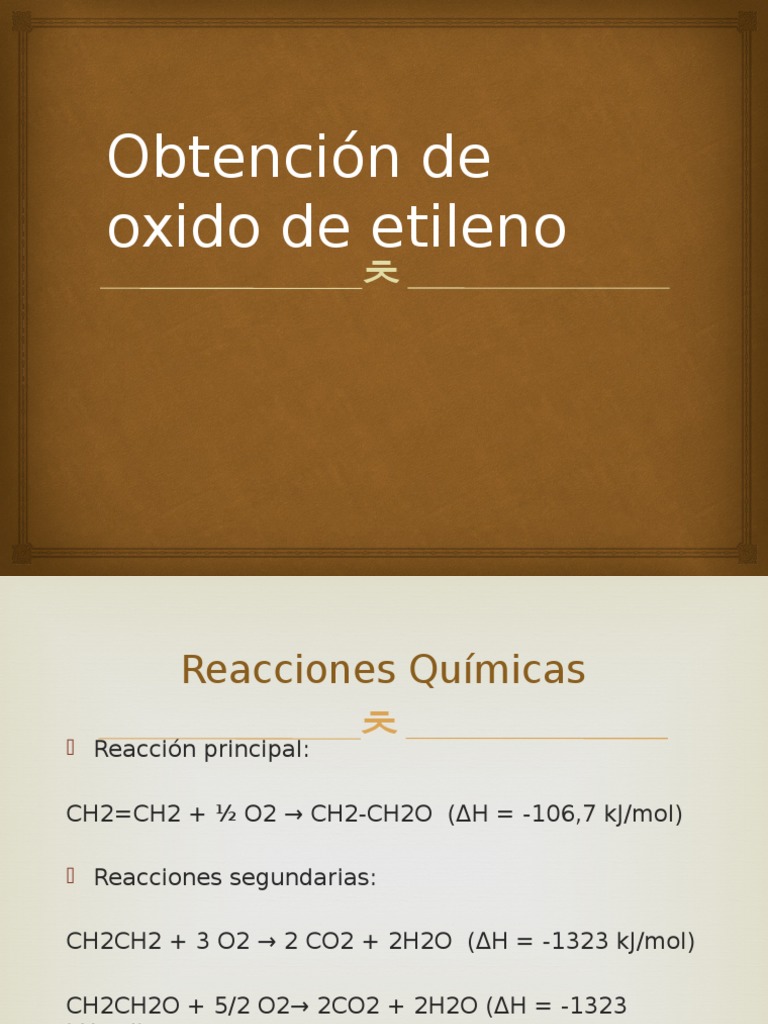 Obtención de Oxido de Etileno | PDF | Solubilidad | Reacciones químicas
