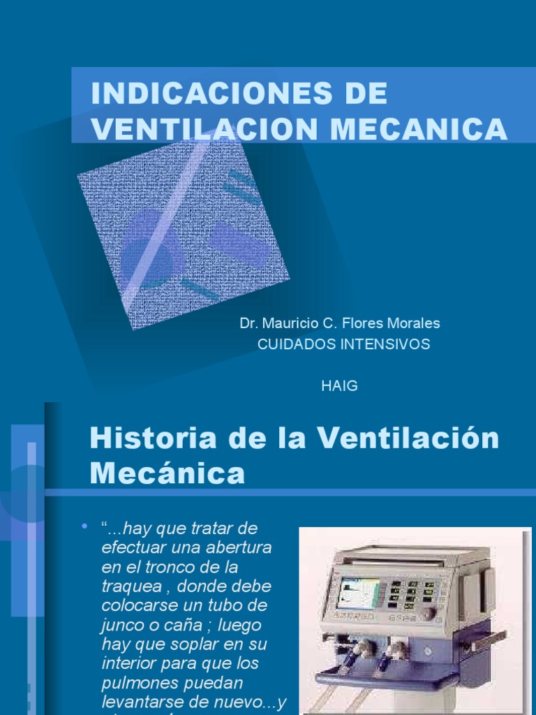 Indicaciones de Ventilacion Mecanica 2017 | PDF | Sistema respiratorio | Neumología