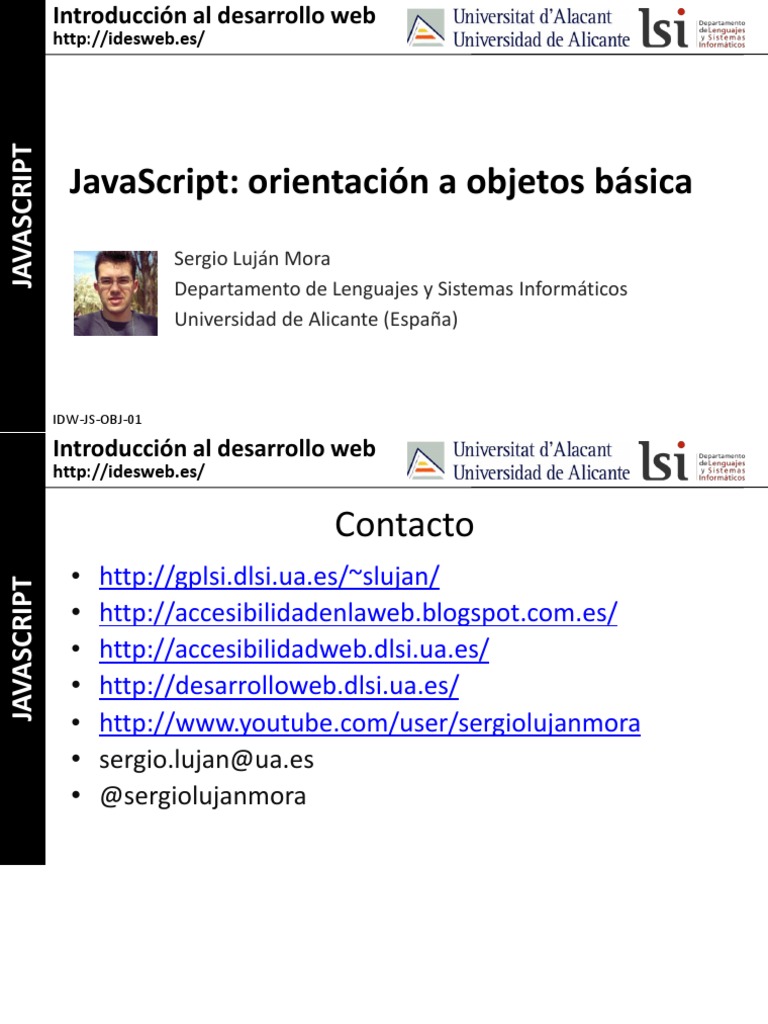 JS - Orientación A Objetos Básica PDF | PDF | Programación orientada a ...