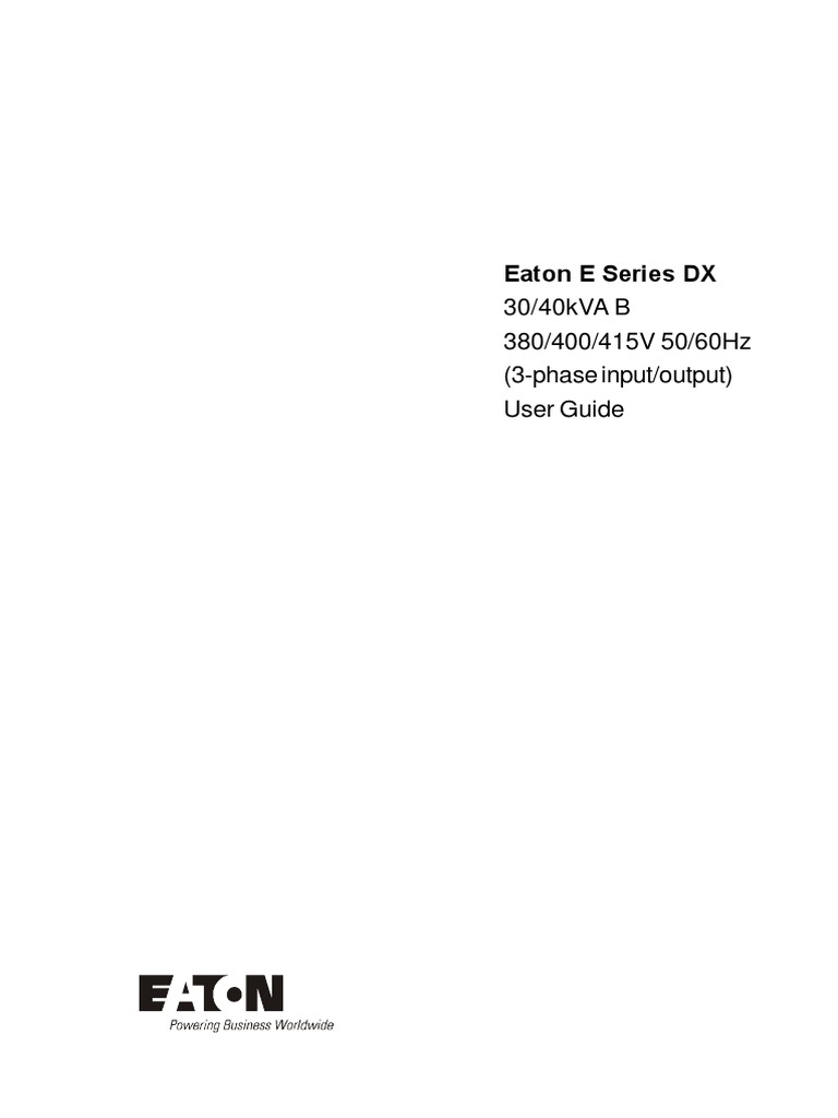 Eaton E Series DX 30 and 40kVA PDF | PDF | Battery (Electricity ...