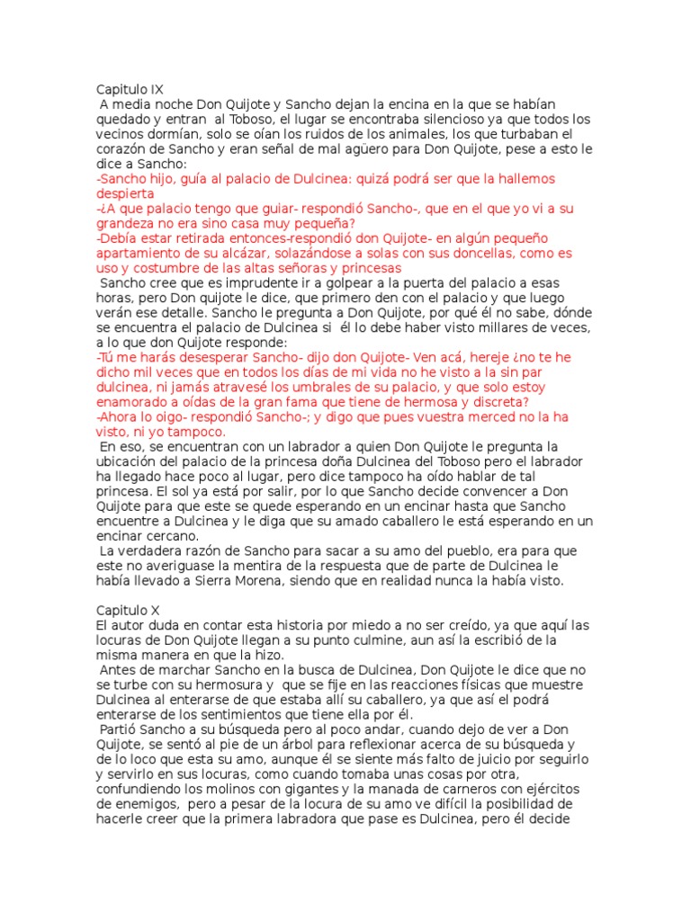 Capitulo IX y X | PDF | Don Quijote | Personas