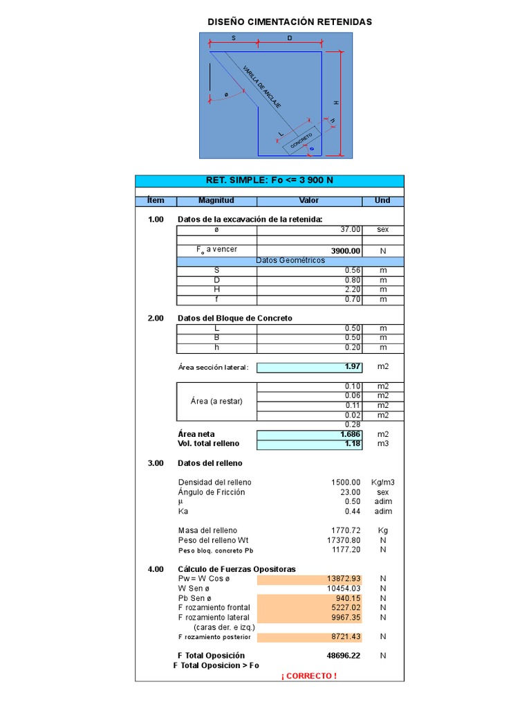 Calculo de Retenida Simple | PDF
