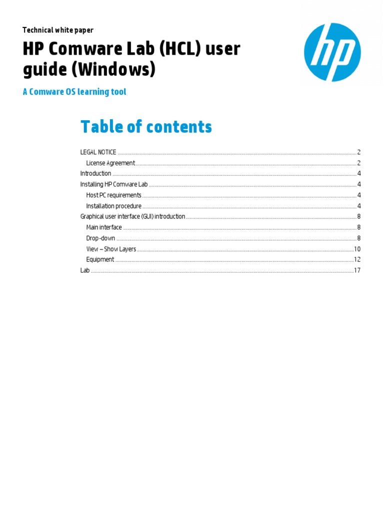 HP Comware Lab (HCL) - Windows User Guide - v1.0 | PDF | Installation ...