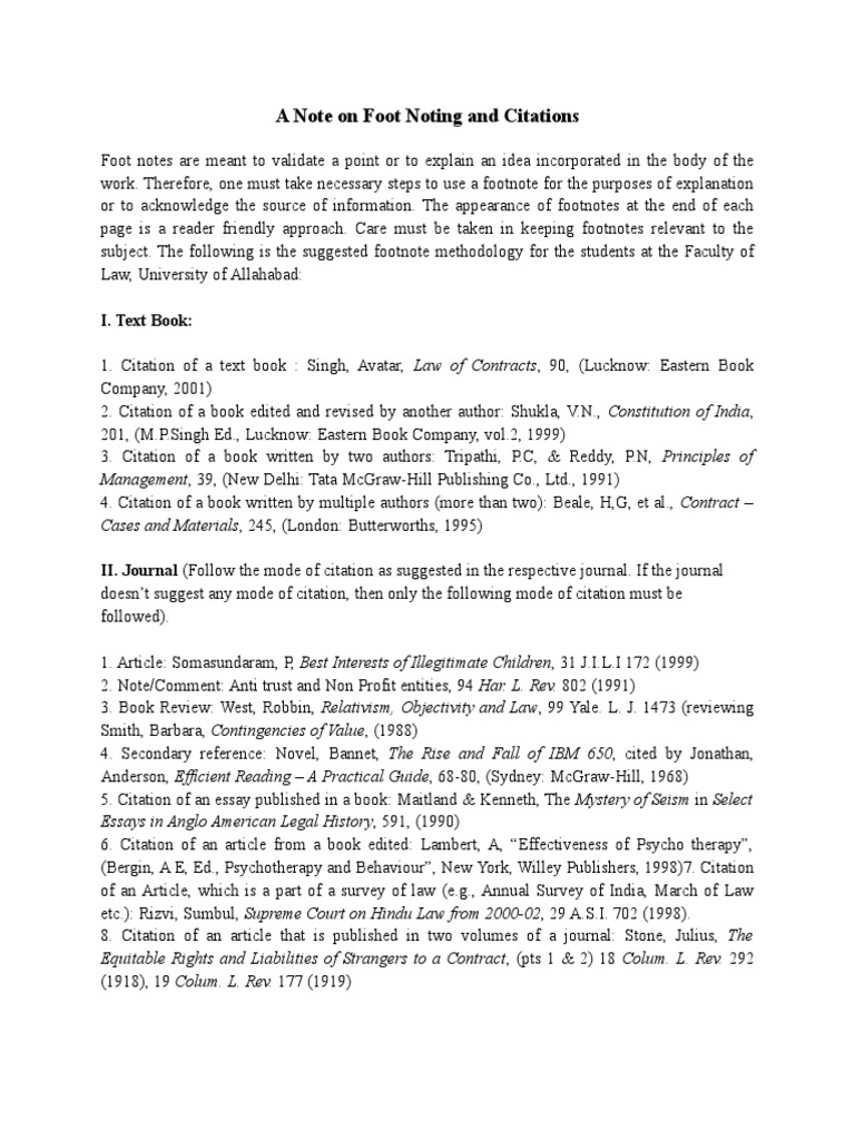 A Comprehensive Guide to Footnotes and Citations for Legal Research ...