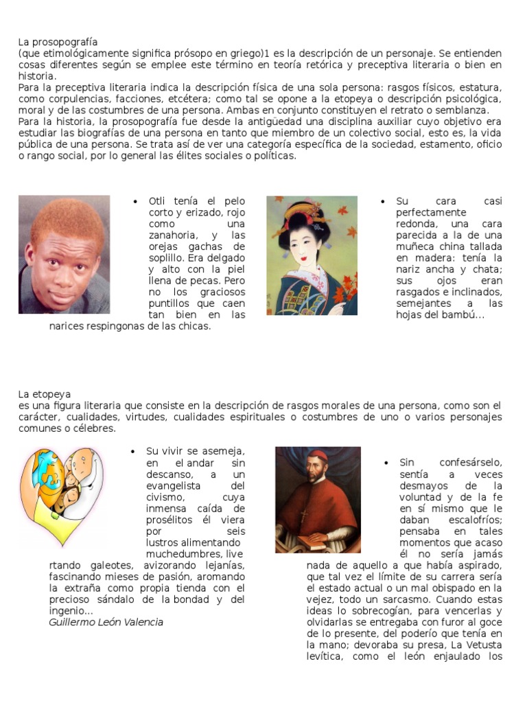 Prosopografía: Descripción de Personajes | PDF