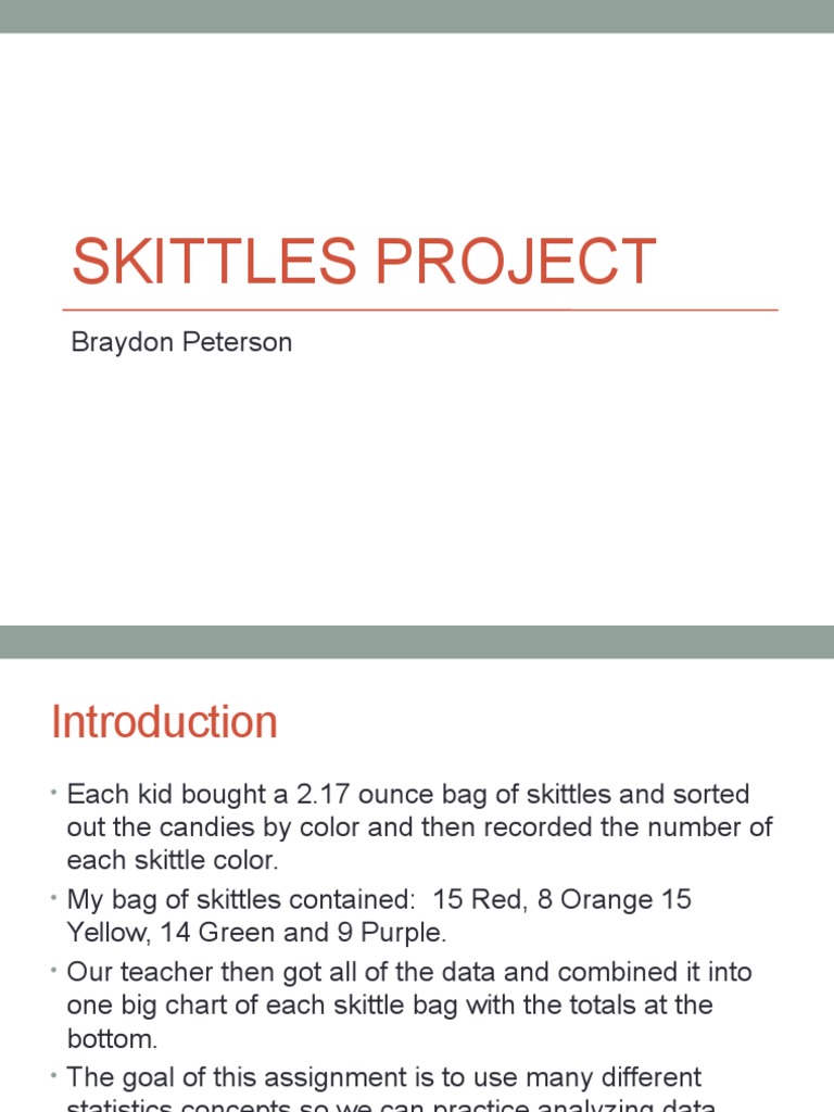 Skittles Project | Download Free PDF | P Value | Statistical Hypothesis ...