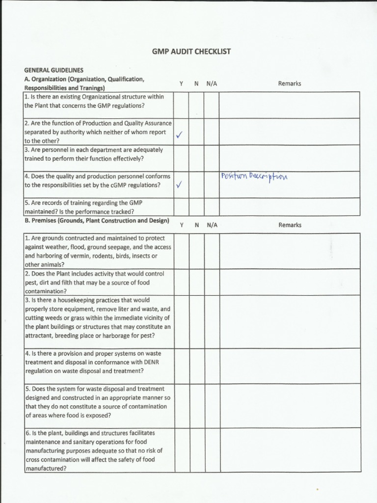 FDA GMP Checklist | PDF | Toiletry | Pharmaceutical