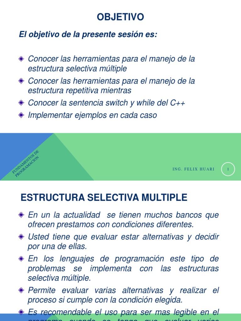 Estructura Selectiva de Control Multiple y Repetitivo | PDF | C ...