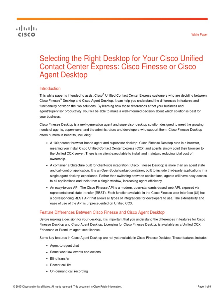 White Paper Cisco Finesse | PDF | Representational State Transfer ...