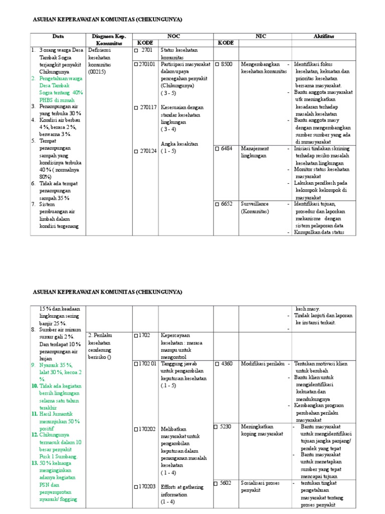 Contoh Form Askep Komunitas - Chikungunya | PDF