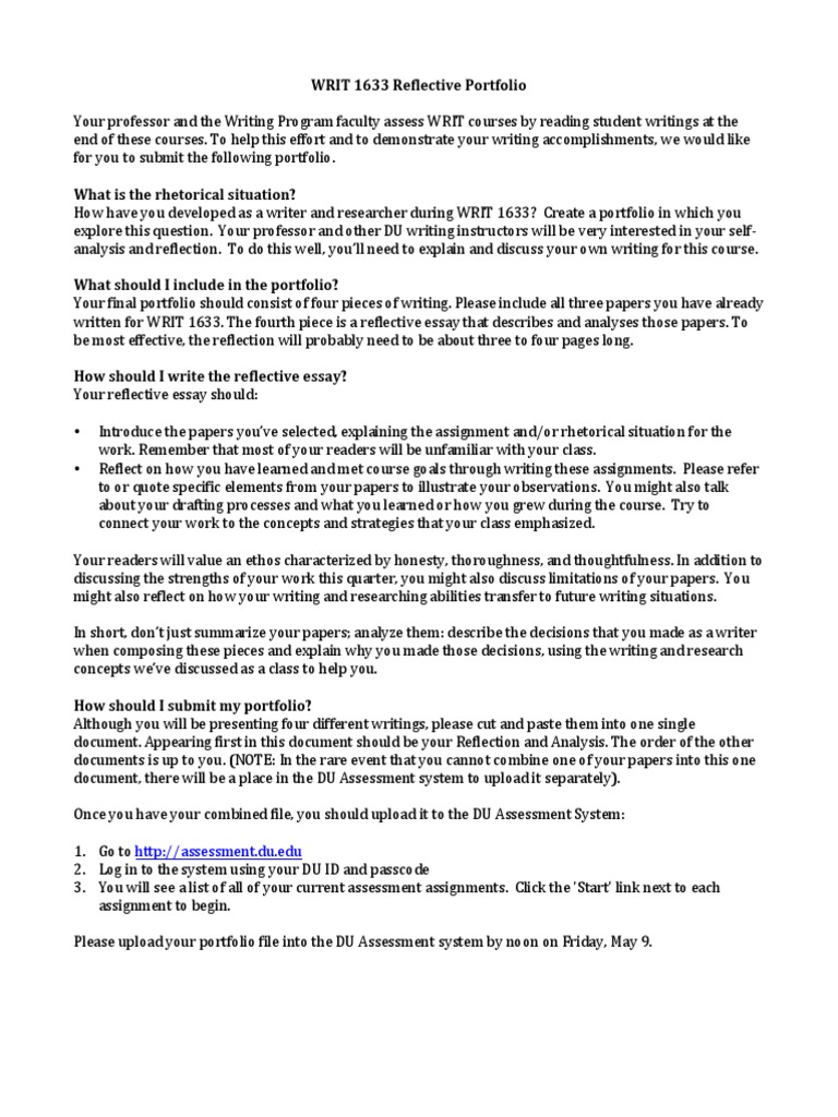 WRIT 1733 Assessment | PDF | Essays | Epistemology