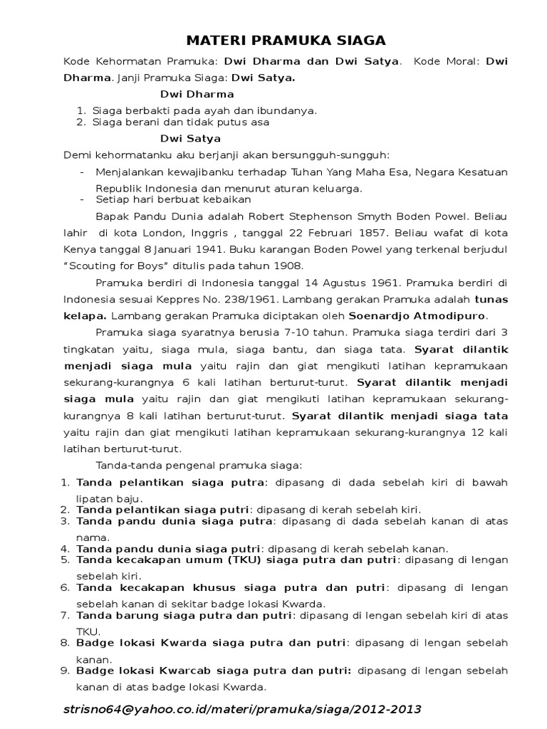 Materi Pramuka Siaga | PDF