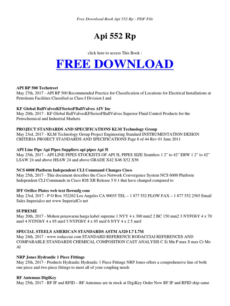 Api 552 RP | PDF | Pipe (Fluid Conveyance) | Portable Document Format