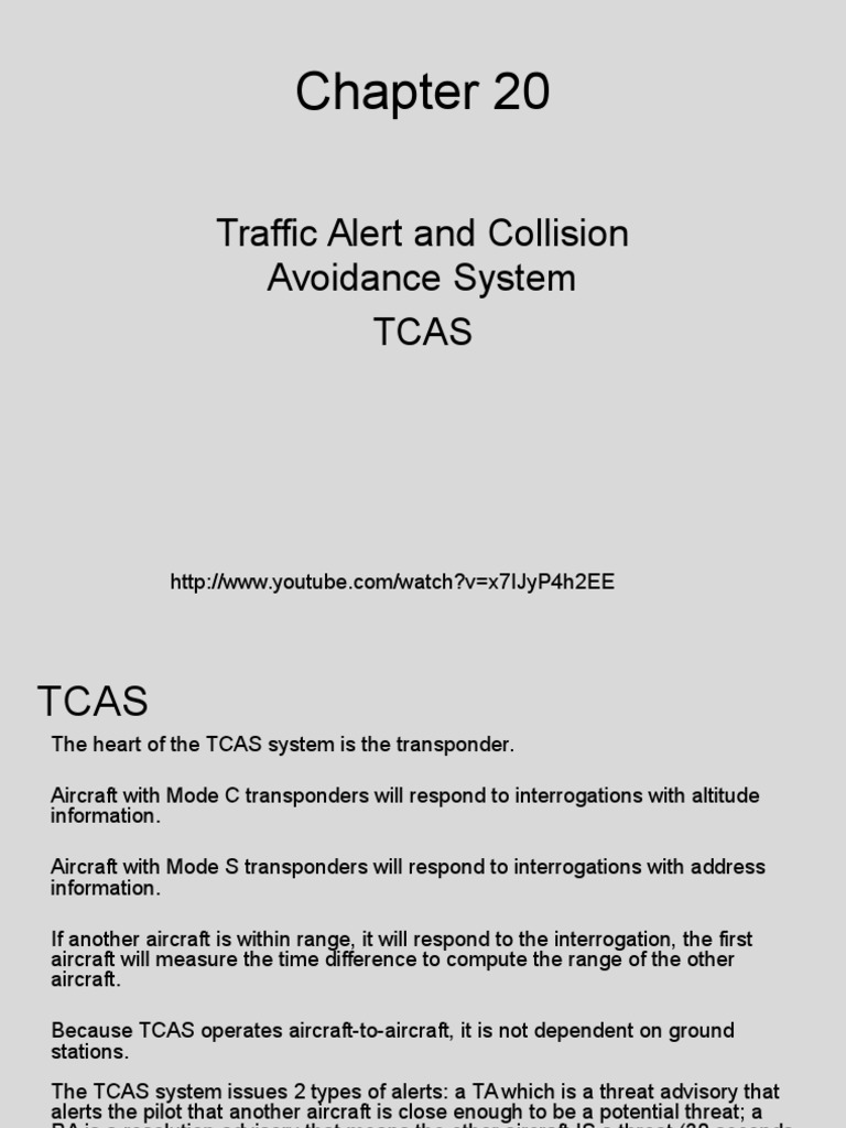 TCAS: Traffic Alert & Collision Avoidance | PDF | Aerospace Engineering ...