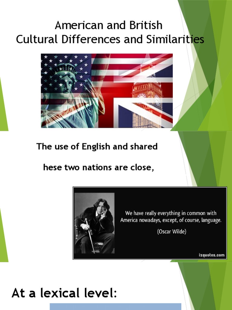 American and British Cultural Differences and Similarities | PDF