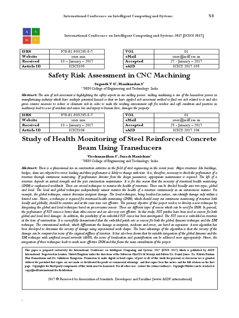 Safety Risk Assessment in CNC Machining | Download Free PDF | Science ...