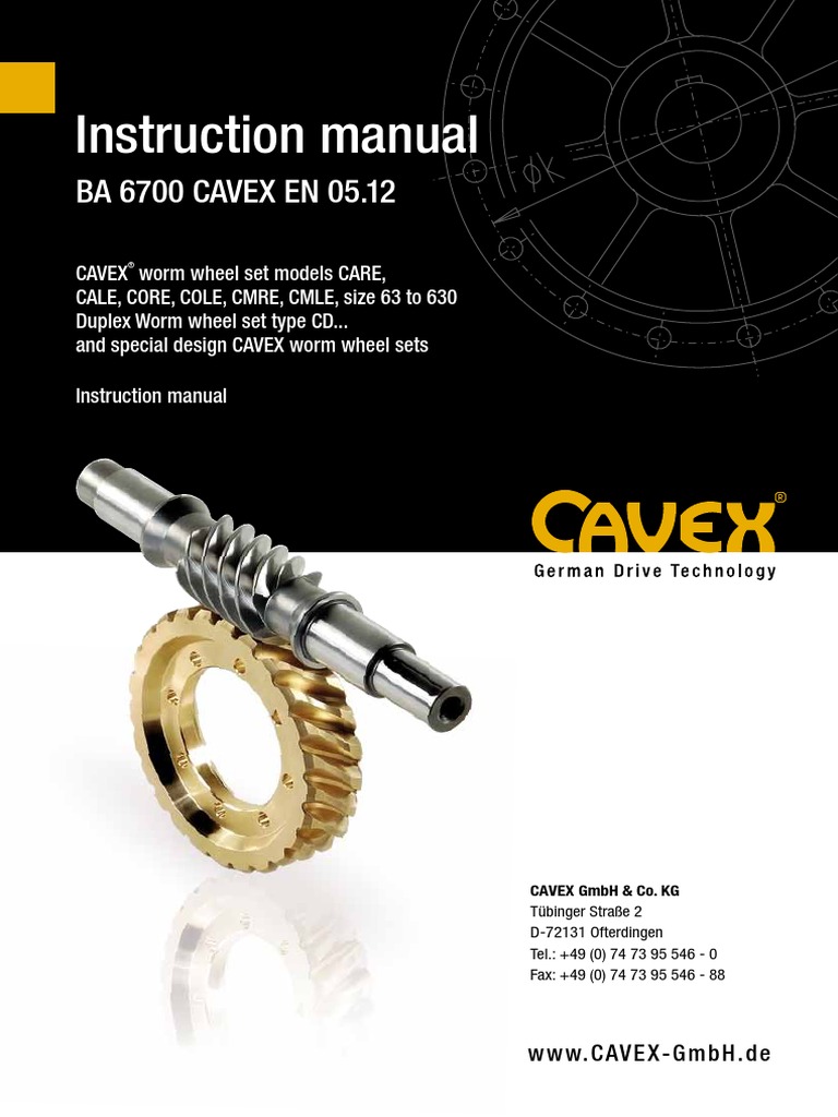 Cavex - Worm and Wheel Sets | PDF | Motor Oil | Gear