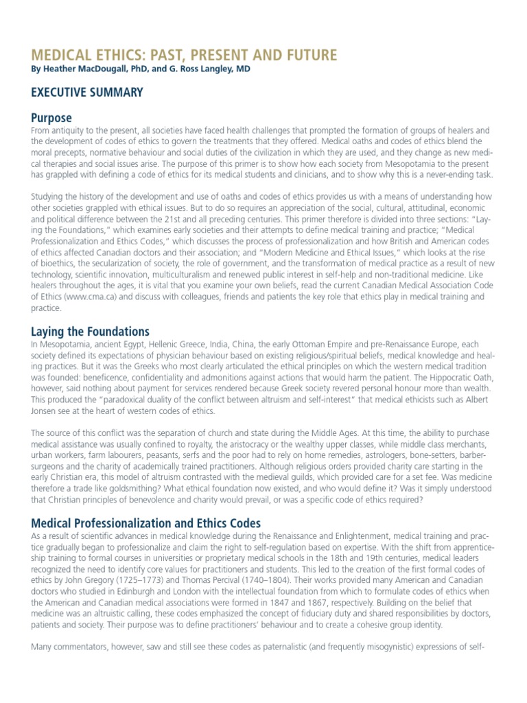 Medical Ethics Summary e | PDF | Medical Ethics | Physician