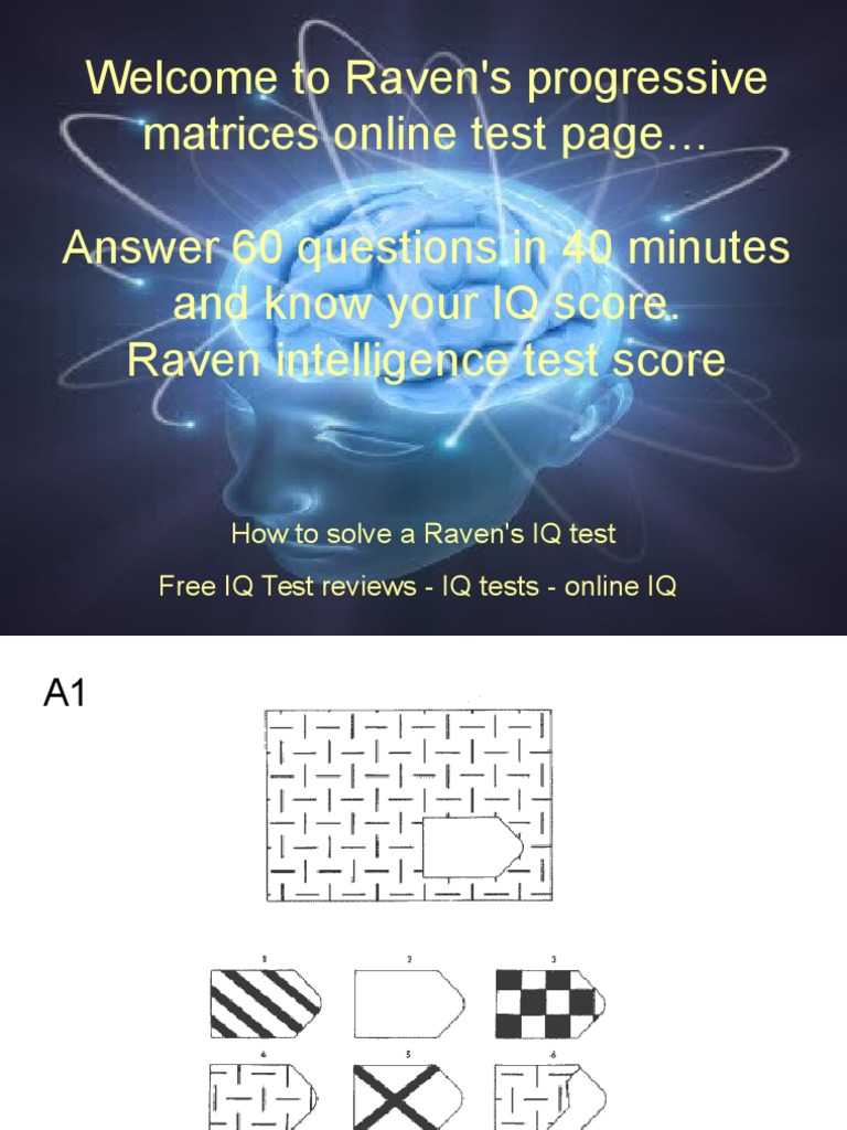 Raven S Progressive Matrices Test | PDF | Game Theory | Competitive Games