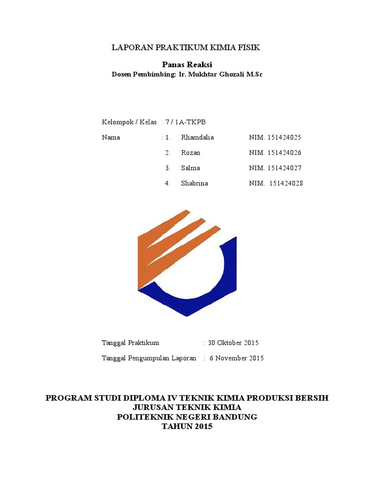 Laporan Praktikum Kimia Fisik Panas Rrea | PDF