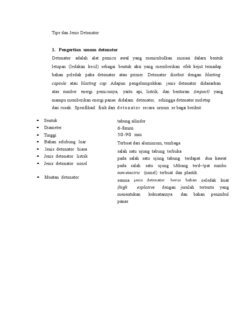 4.type Dan Jenis Detonator | PDF