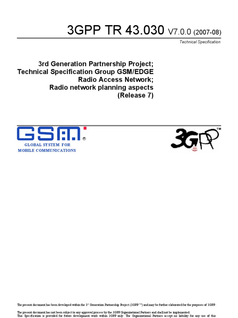 3GPP TR 43.030 | PDF | Business